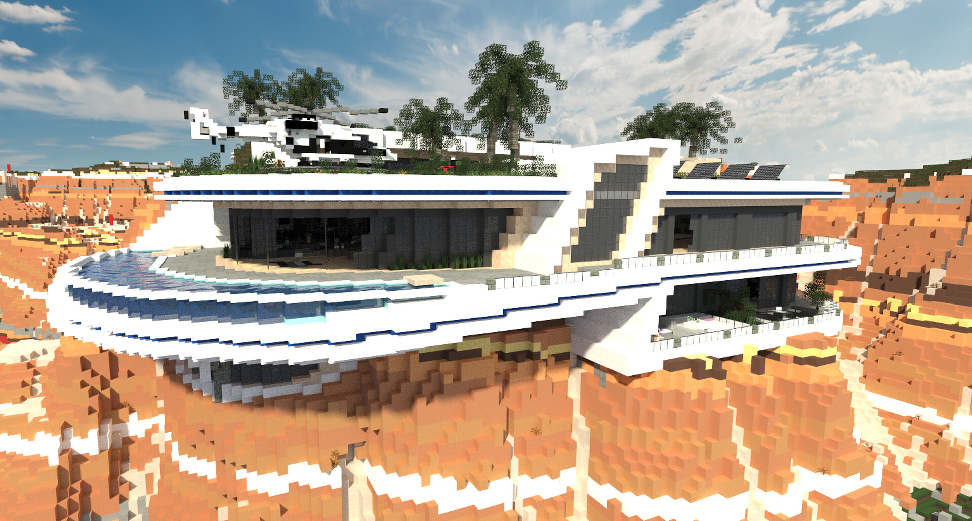 Modern Cliffside Villa 3 | 45 rooms + download! Minecraft Map