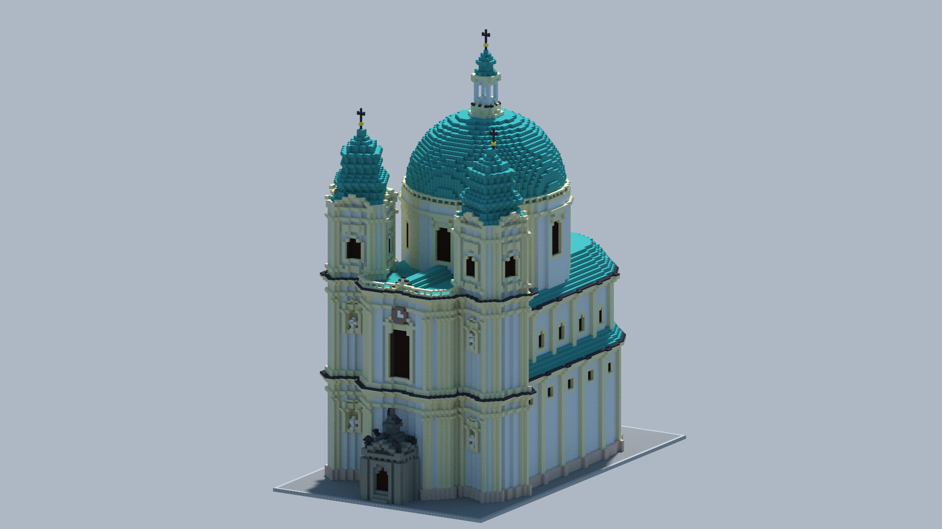 baroque church based on the Peterskirche in Vienna Minecraft Map