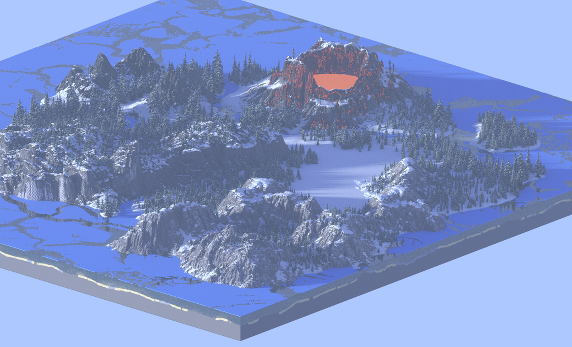 Winter Hunger games map (1.5k x 1.5k) Custom worldpainter world Minecraft Map