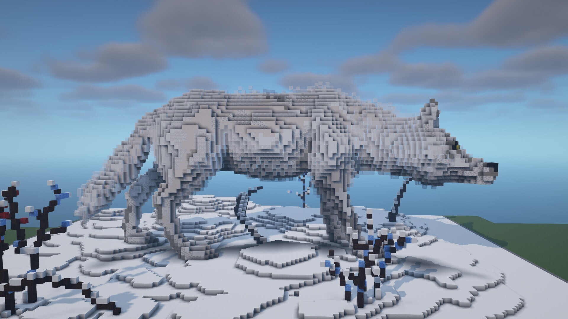 A Wolf in a Snowy Landscape Minecraft Map