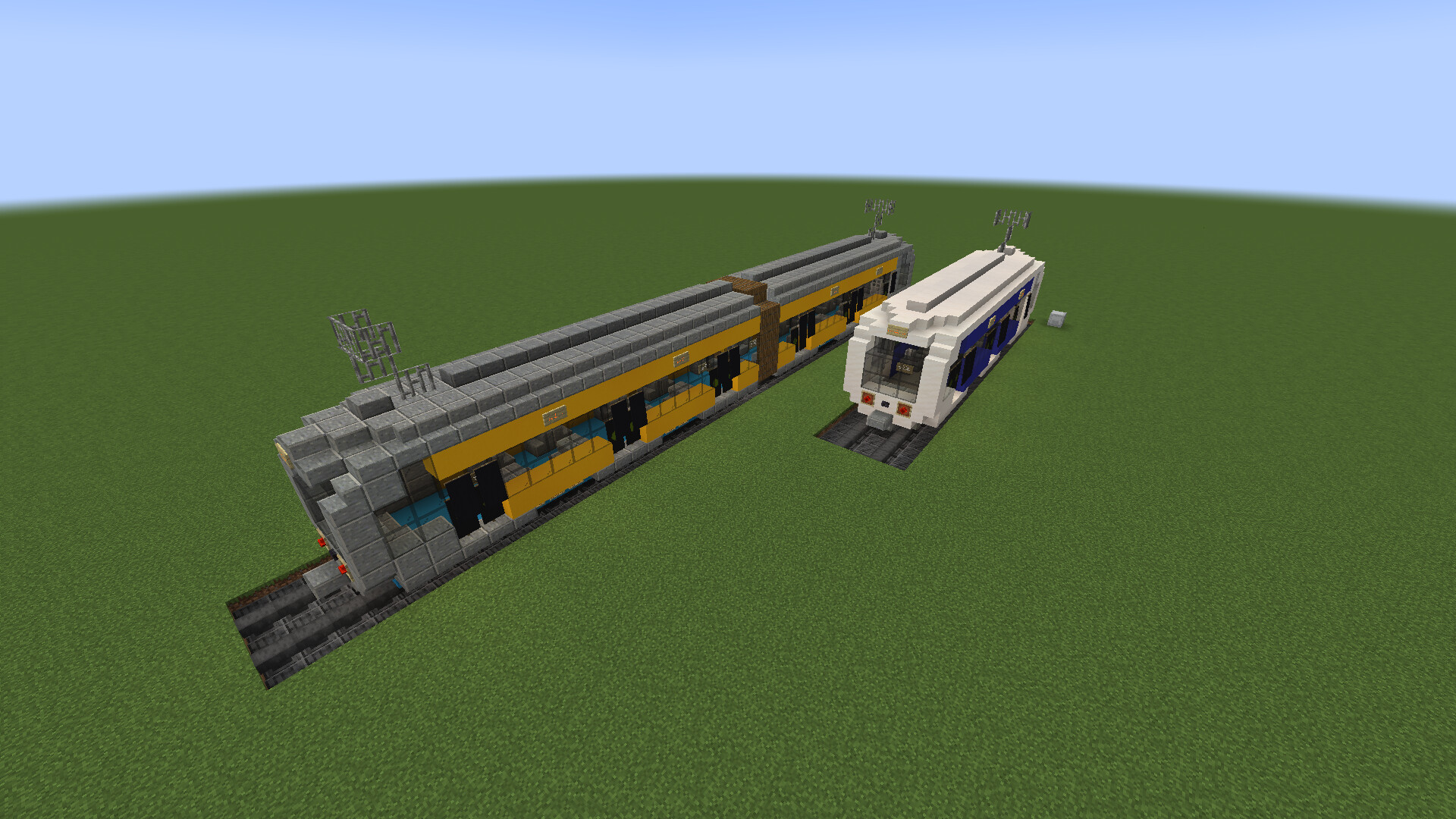 Custom Modern Streetcars with Size and Color Variants Minecraft Map