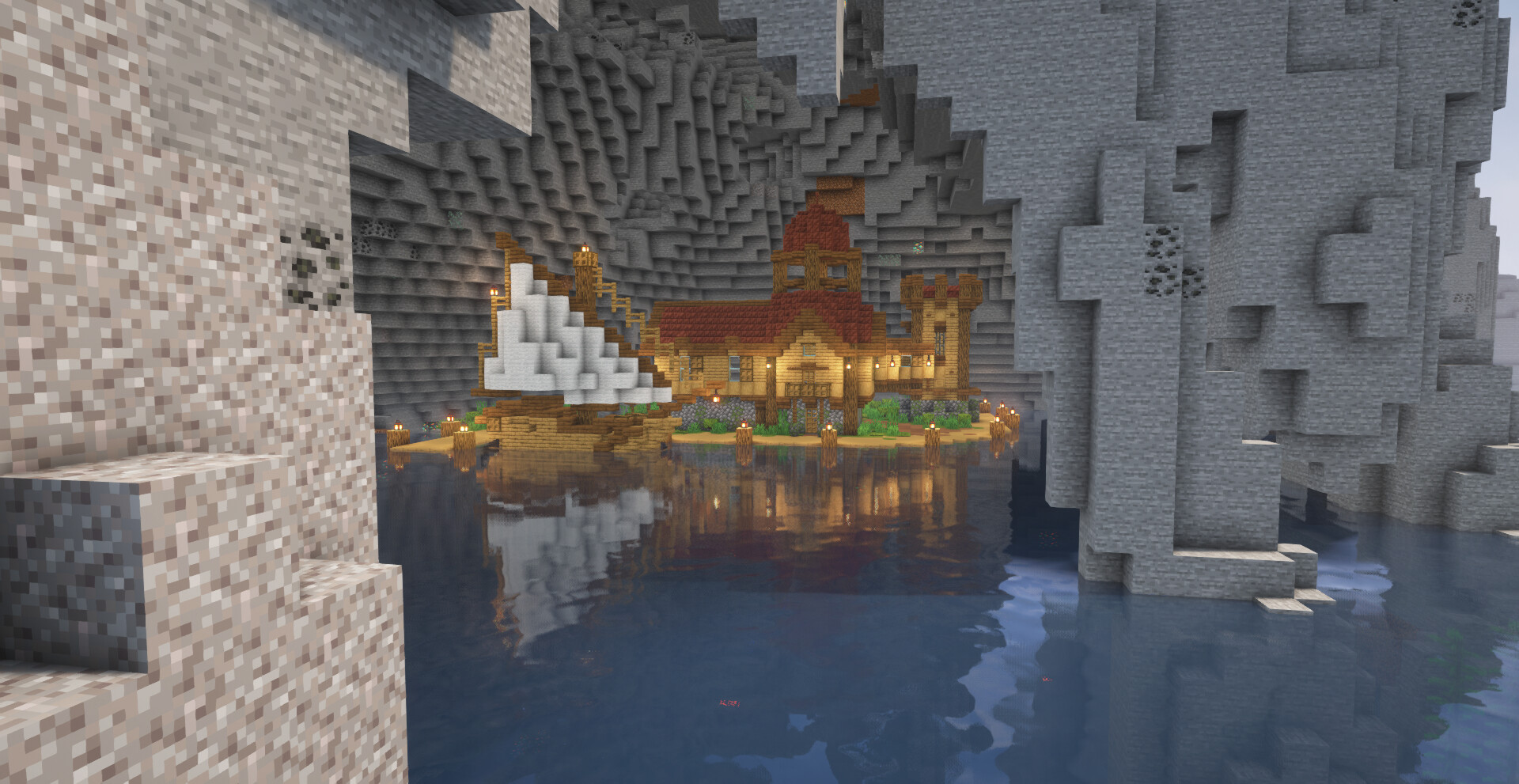 Hidden Sea Cave Base Minecraft Map