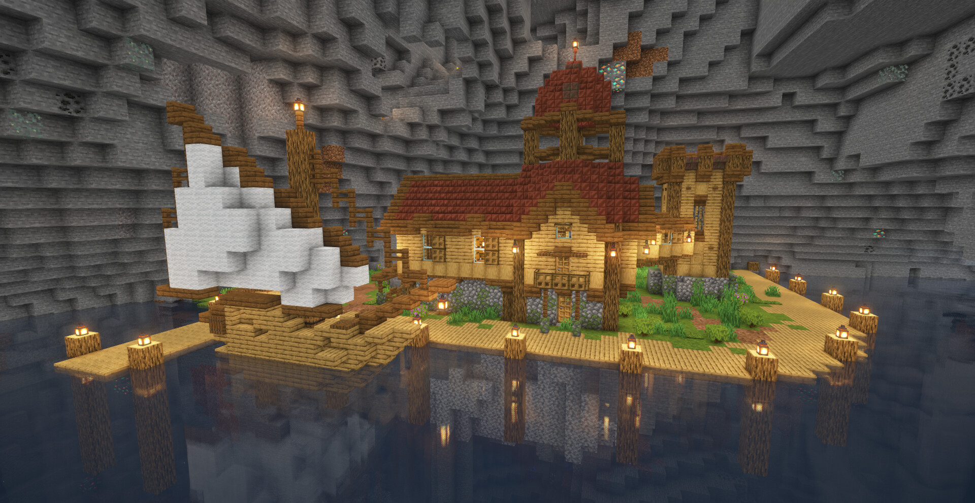 Hidden Sea Cave Base Minecraft Map