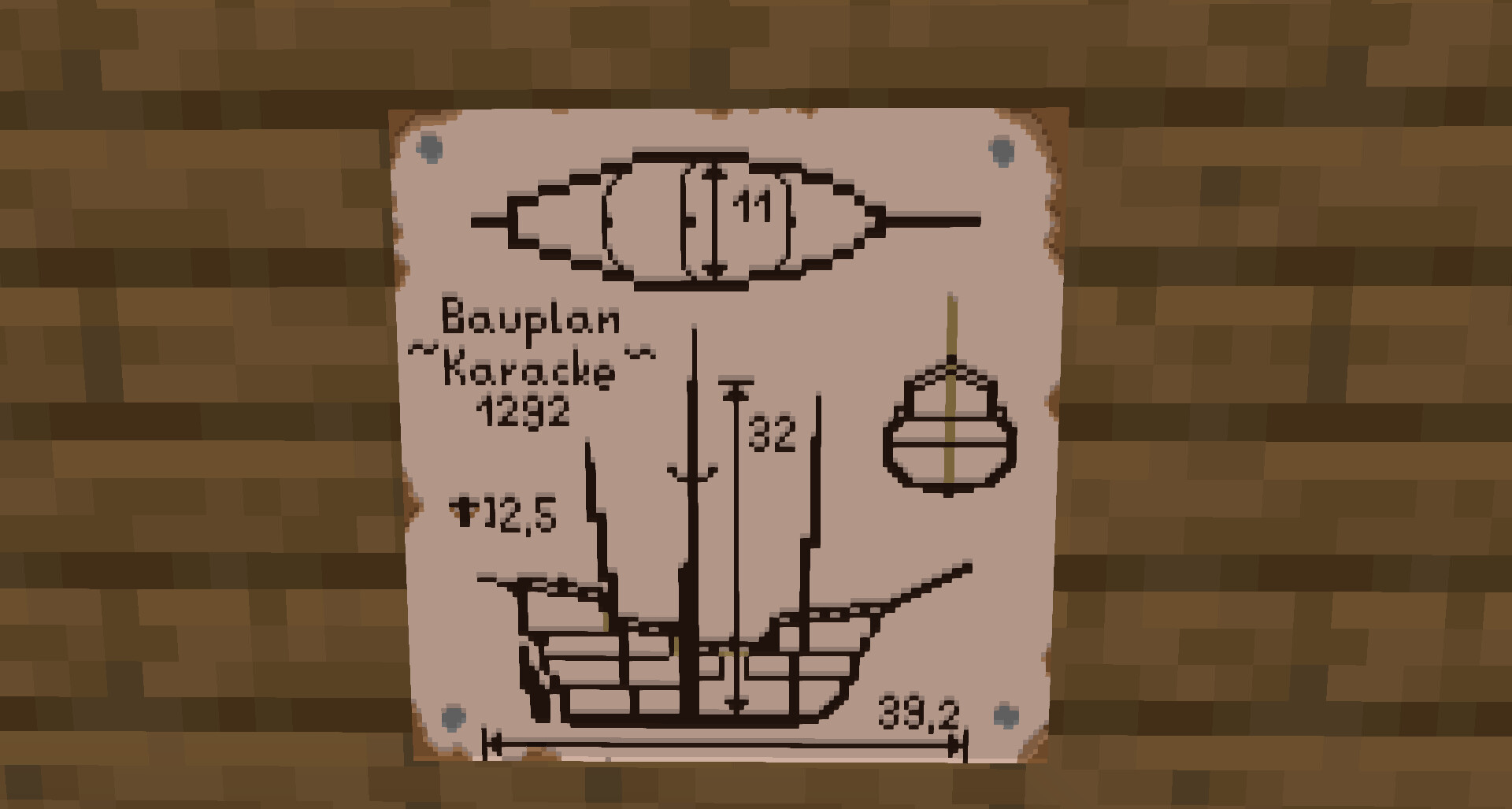 Medieval Ship large Carrack "Argotus" Minecraft Map