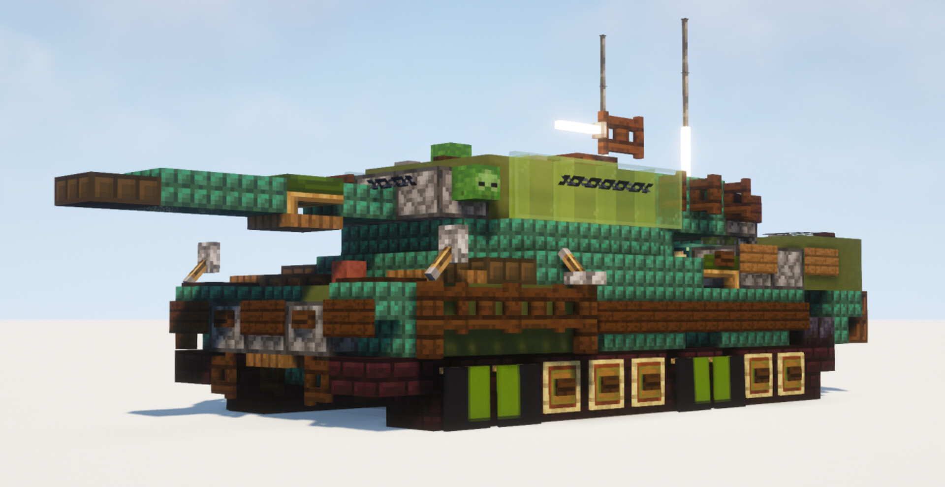 1.5:1 Scale Leopard 2A4 German Main Battle Tank Minecraft Map