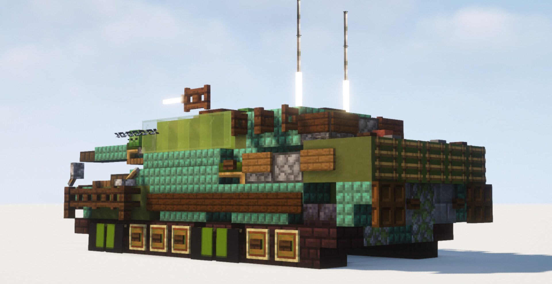 1.5:1 Scale Leopard 2A4 German Main Battle Tank Minecraft Map