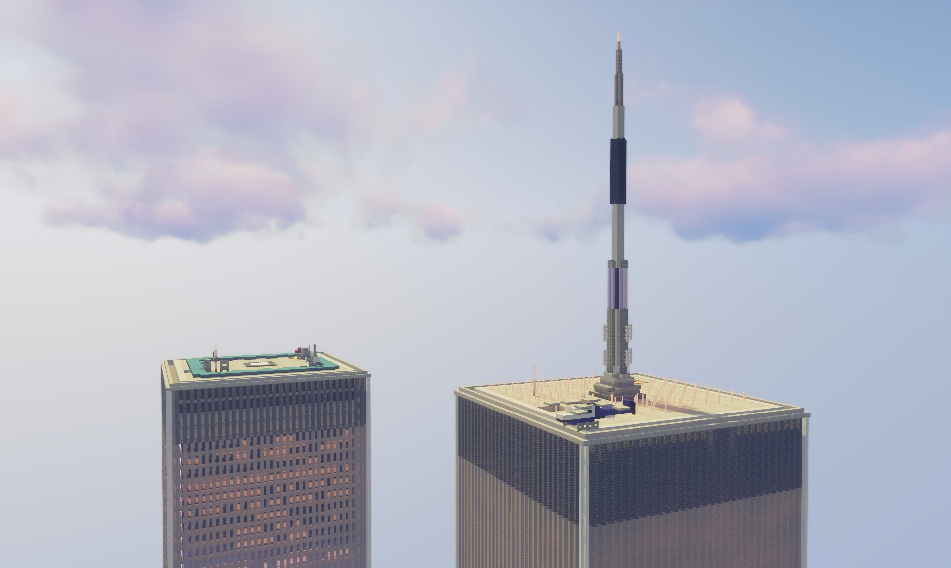 WTC Twin Towers | 1:2 scale + download Minecraft Map