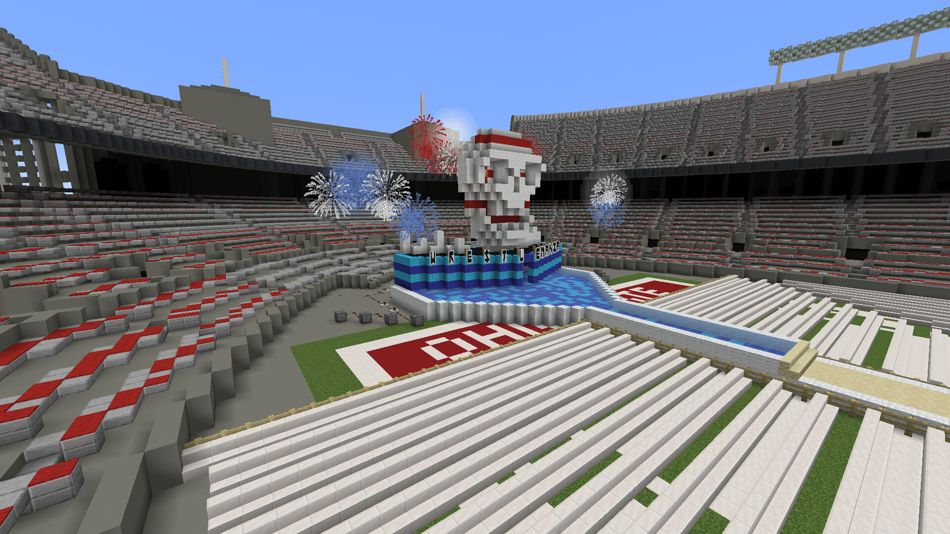 WWE WRESTLEMANIA STAGE CONCEPT OHIO STADIUM PYRO Minecraft Map