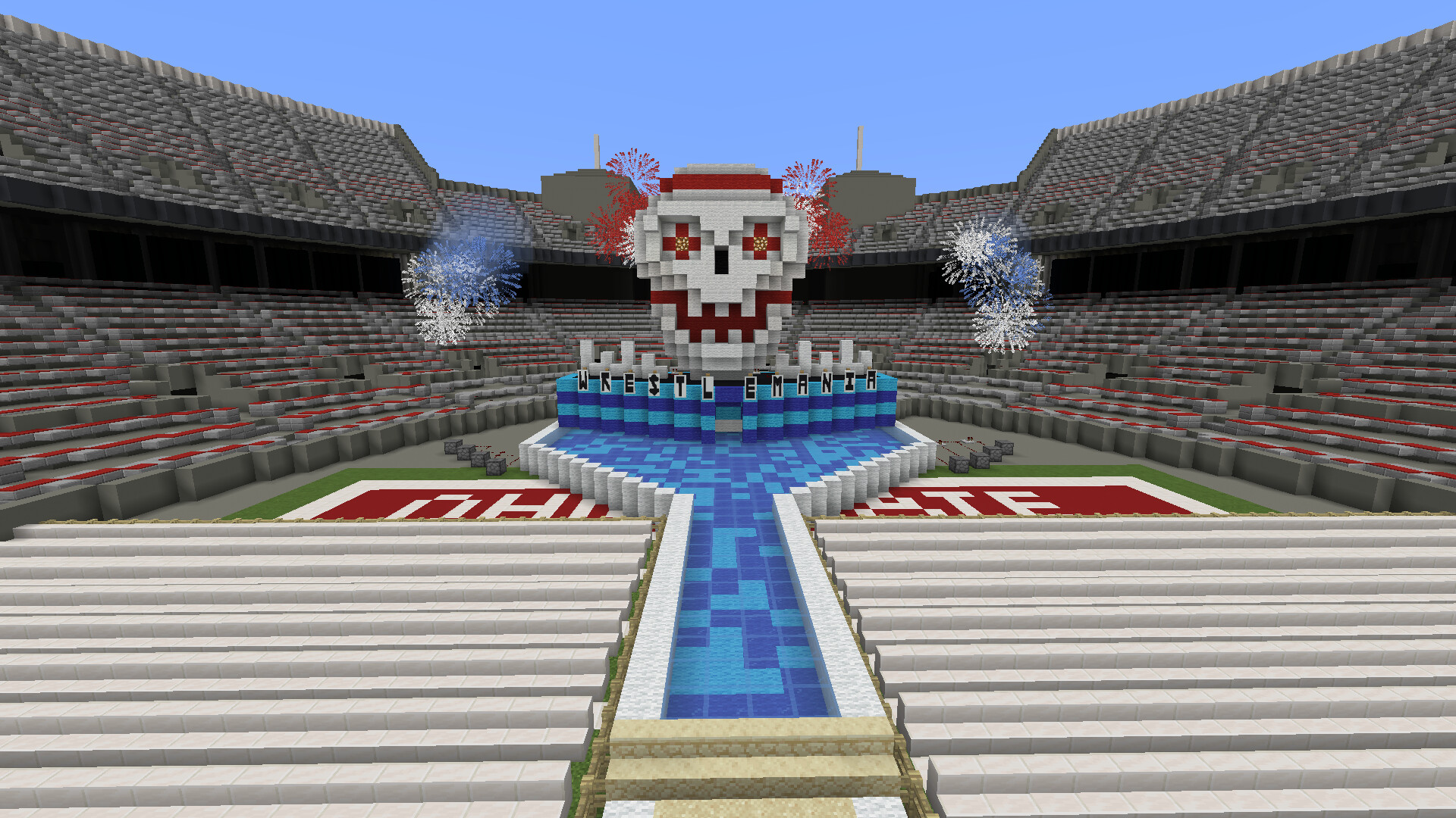 WWE WRESTLEMANIA STAGE CONCEPT OHIO STADIUM PYRO Minecraft Map