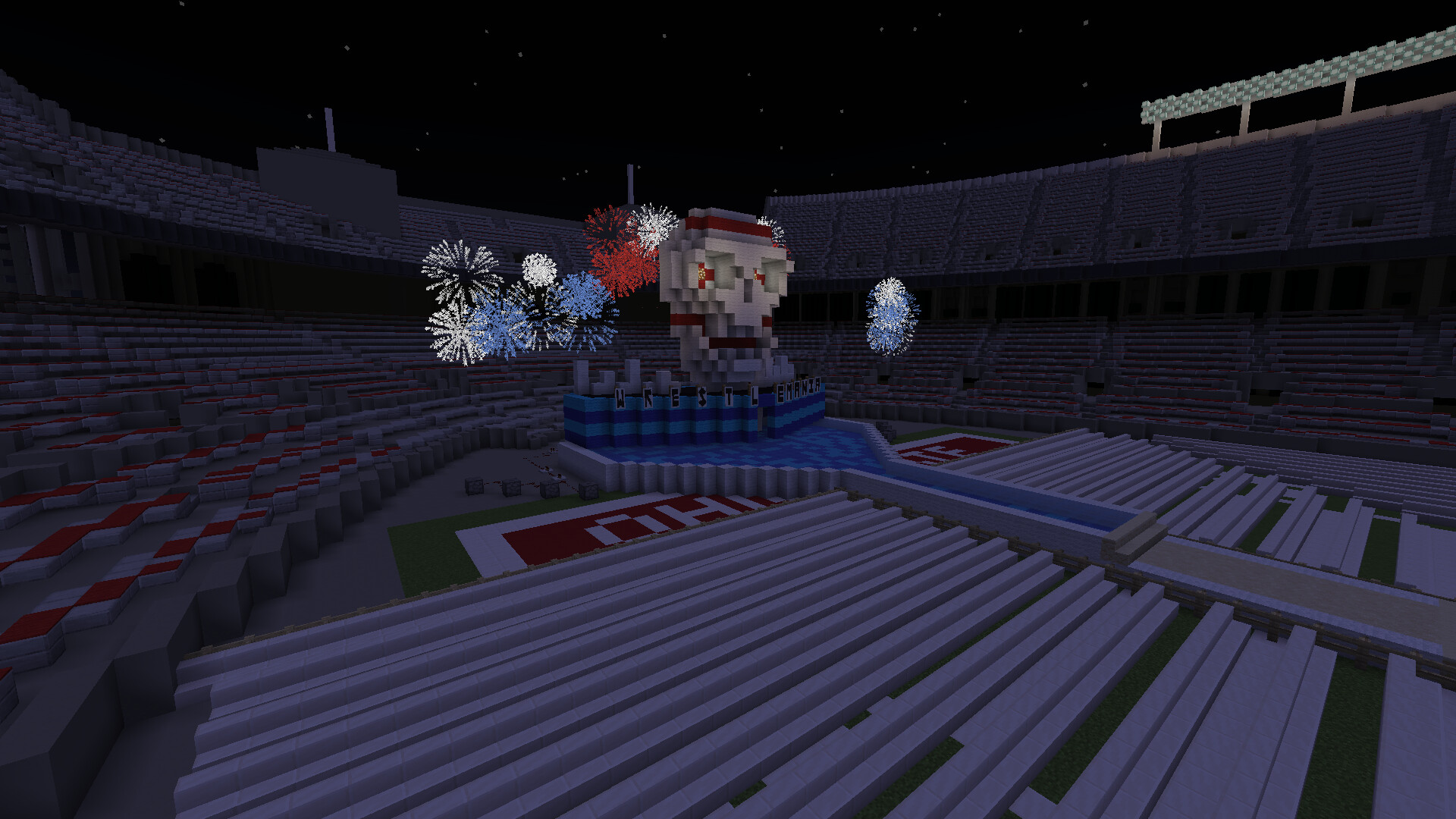 WWE WRESTLEMANIA STAGE CONCEPT OHIO STADIUM PYRO Minecraft Map