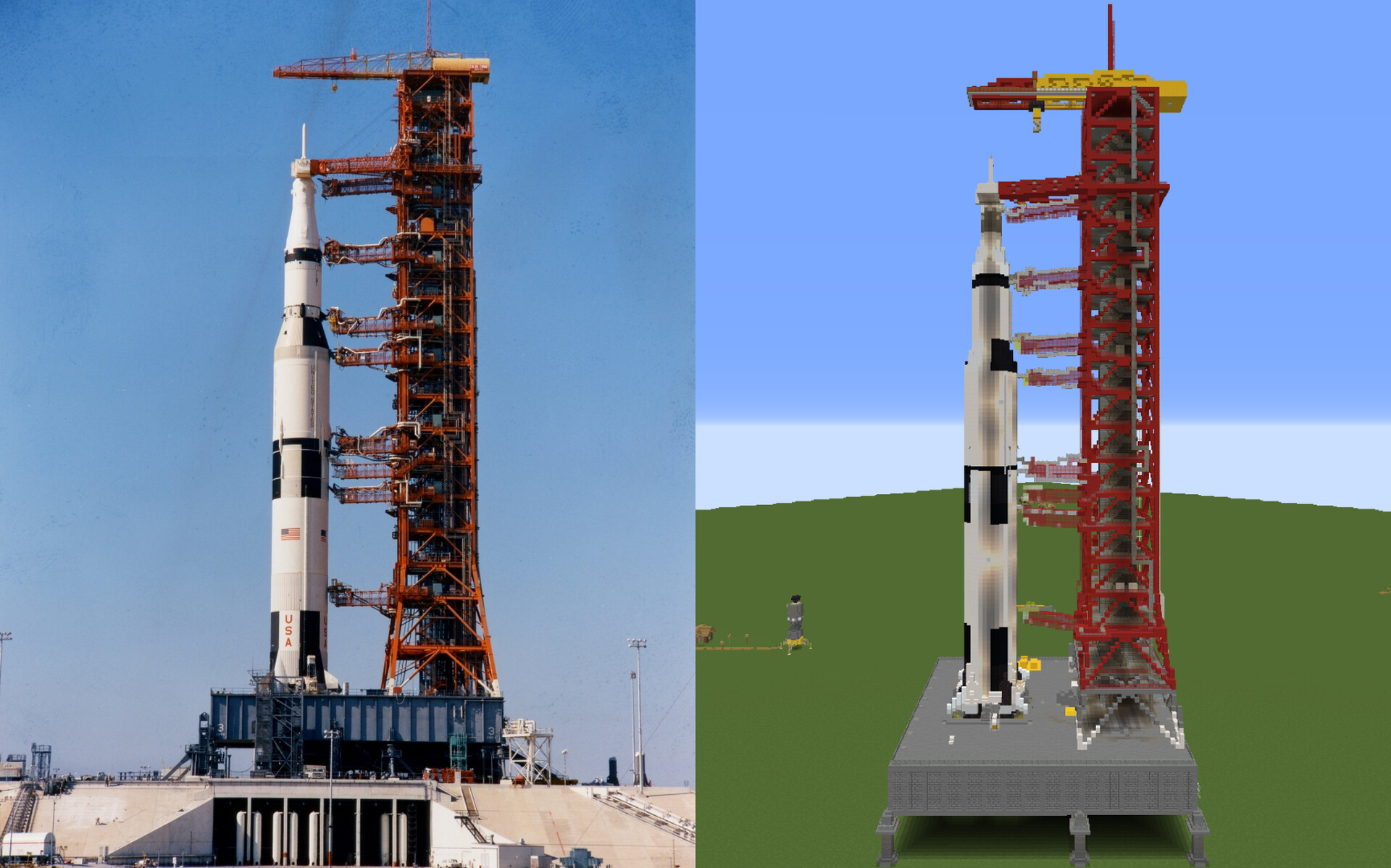 NASA Saturn V Rocket & Mobile Launcher Platform (1.16.5 Java Edition ...