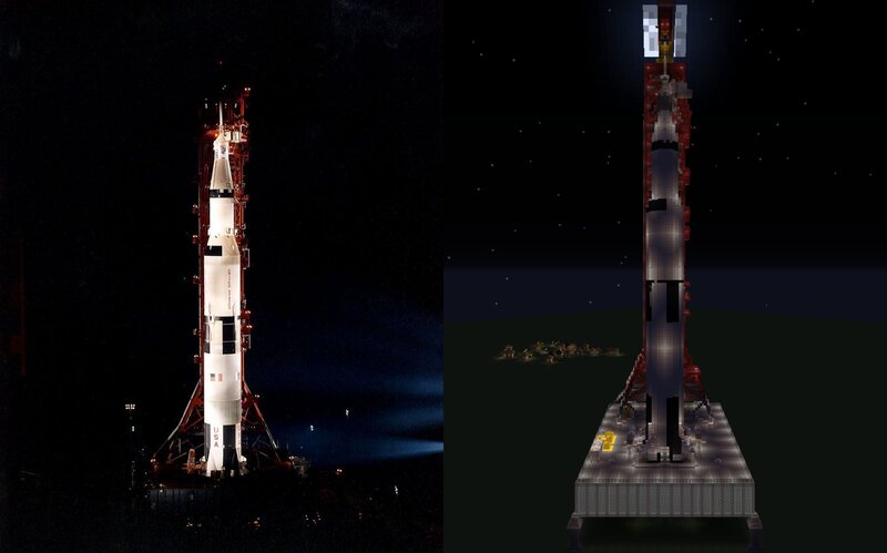 NASA Saturn V Rocket & Mobile Launcher Platform (1.16.5 Java Edition ...