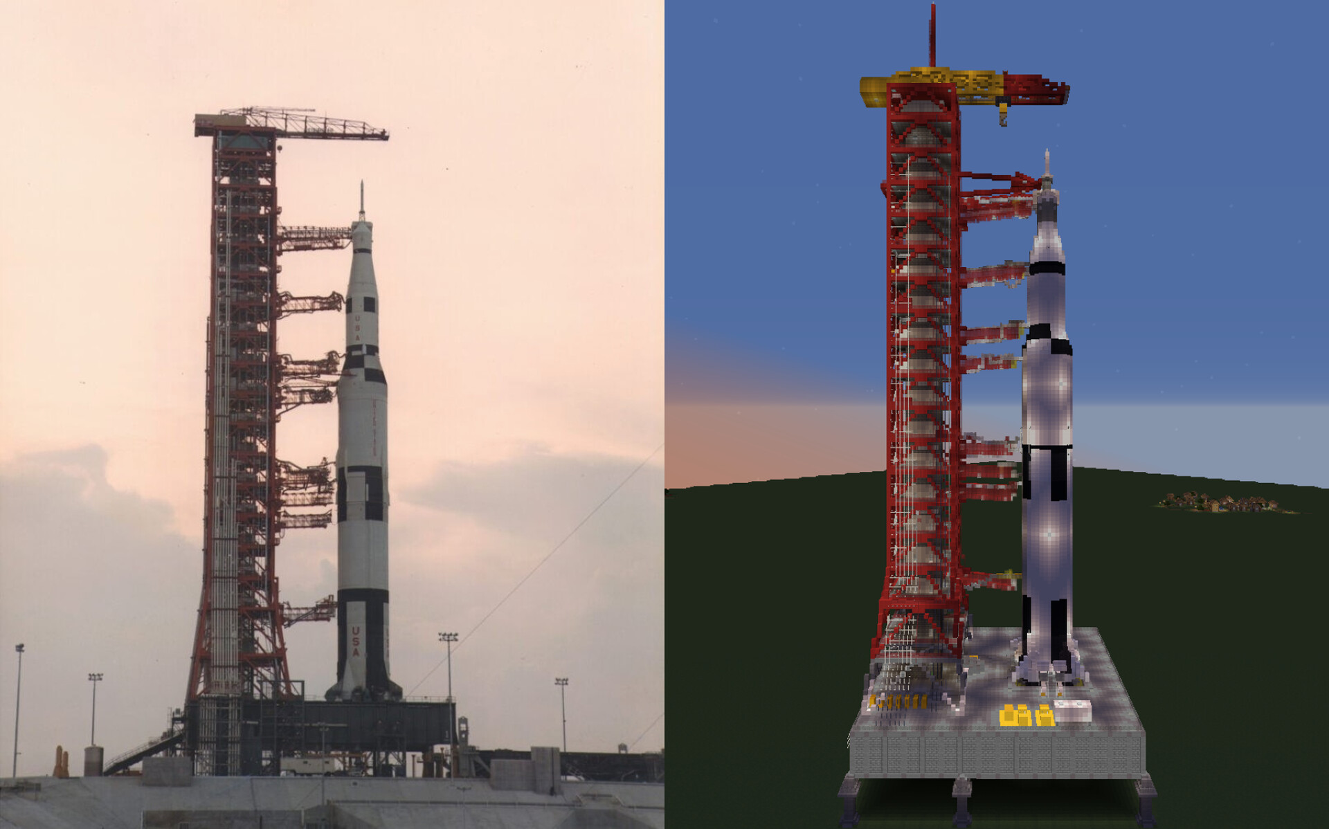 NASA Saturn V Rocket & Mobile Launcher Platform (1.16.5 Java Edition ...