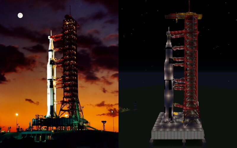 NASA Saturn V Rocket & Mobile Launcher Platform (1.16.5 Java Edition ...
