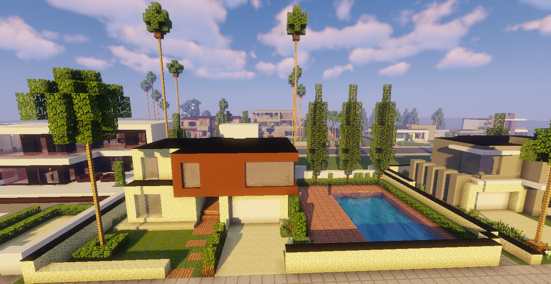 Modern Neighborhood Map + Pack #4 (10 Houses) Minecraft Map