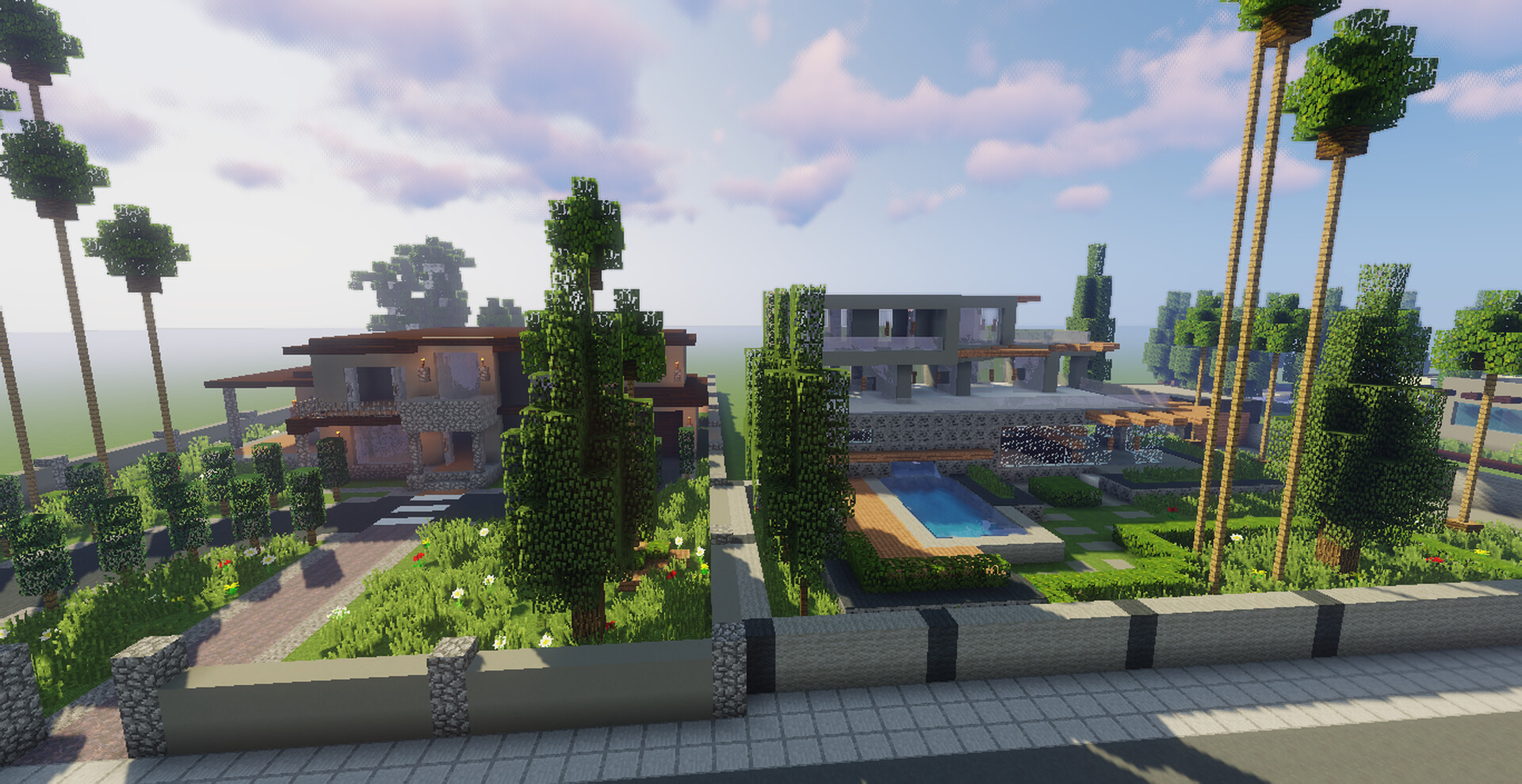 Modern Neighborhood Map + Pack #4 (10 Houses) Minecraft Map