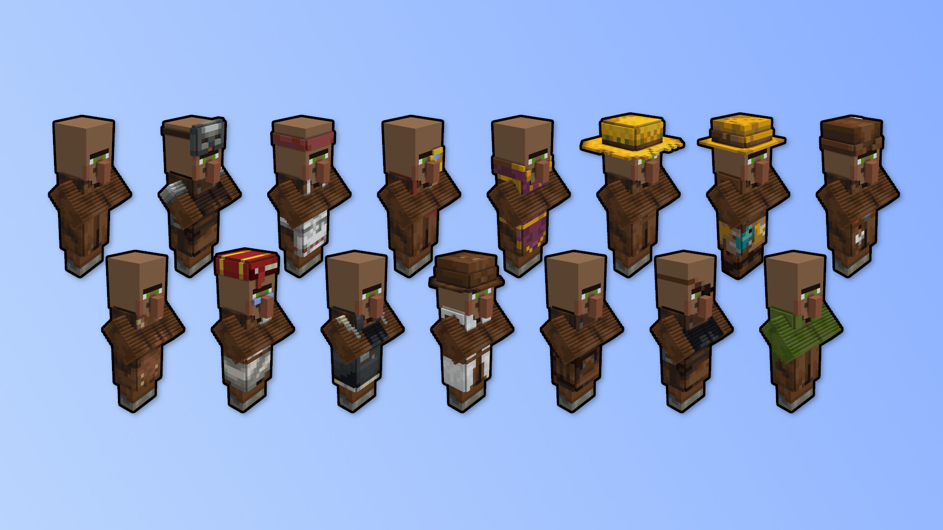 105 Villager Mob Statues Minecraft Map