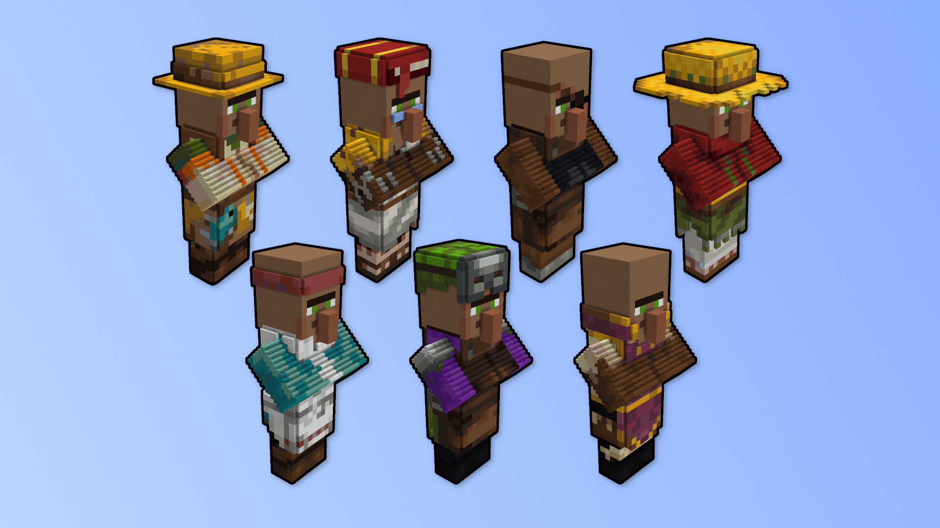 105 Villager Mob Statues Minecraft Map
