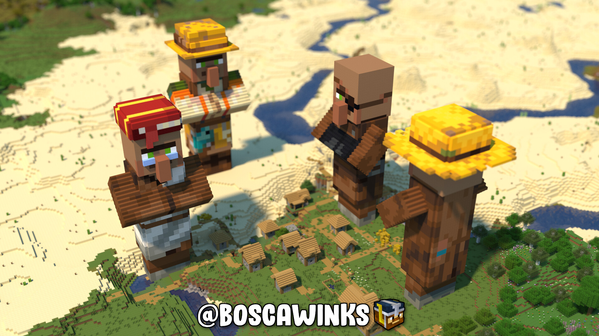 105 Villager Mob Statues Minecraft Map