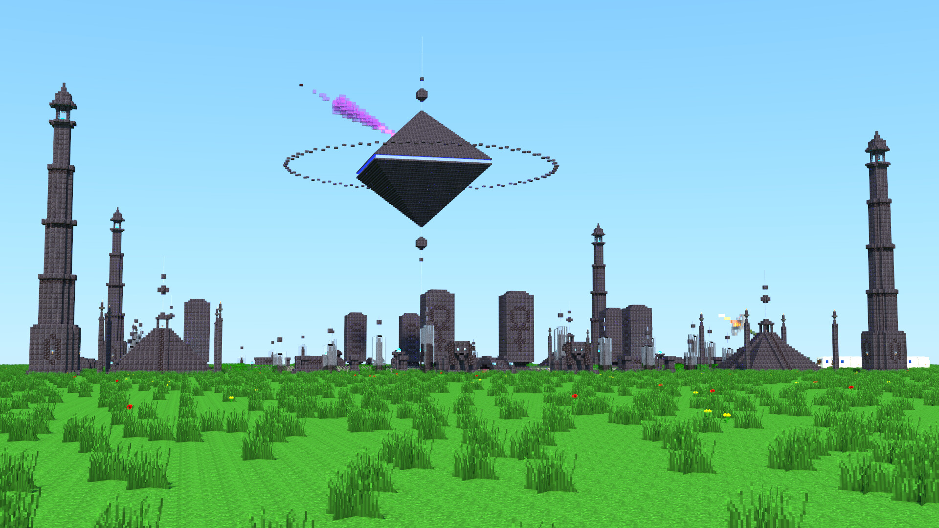 Truck-Mounted Railgun Shooting Alien Temple Complex Minecraft Map