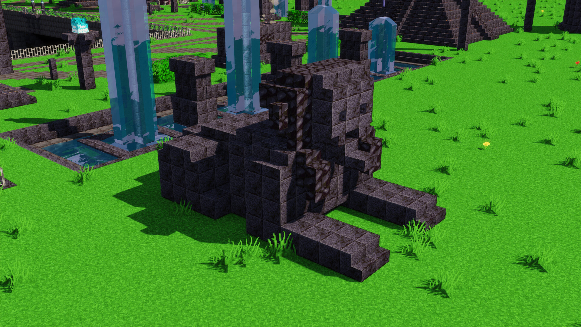 Truck-Mounted Railgun Shooting Alien Temple Complex Minecraft Map