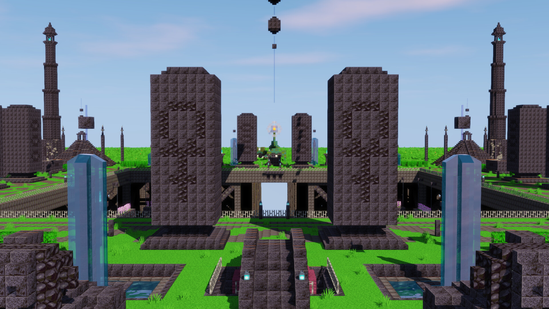 Truck-Mounted Railgun Shooting Alien Temple Complex Minecraft Map