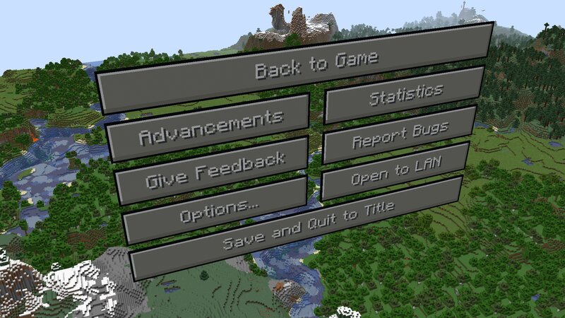 Pause Menu XL Minecraft Map