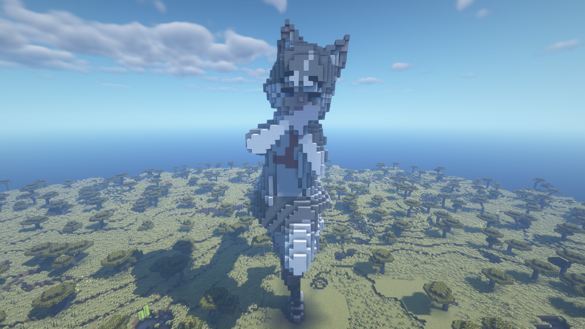 Kemono Friends Domestic Dog statue Minecraft Map