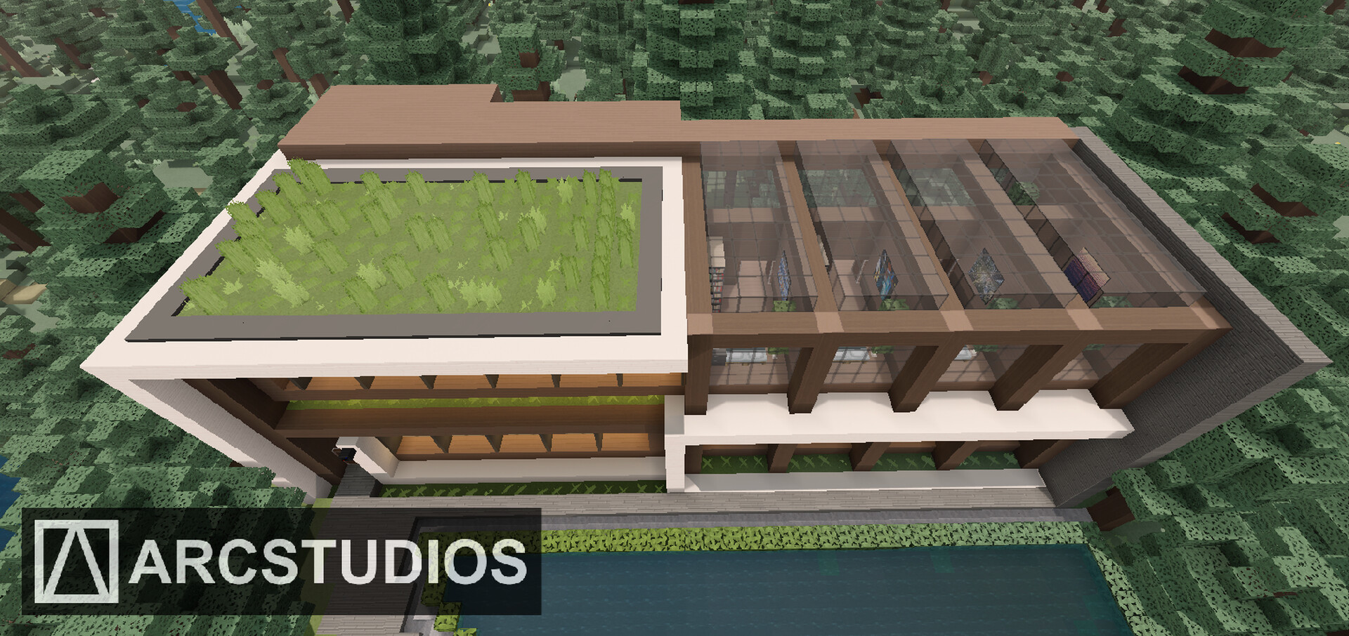 Modern Mansion 4 - Spruce House Minecraft Map