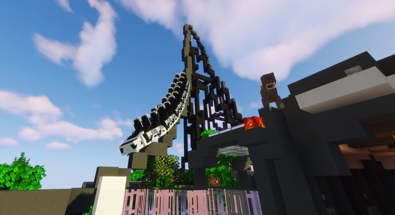 Jurassic World VelociCoaster - 1:1 Recreation in Minecraft Minecraft Map