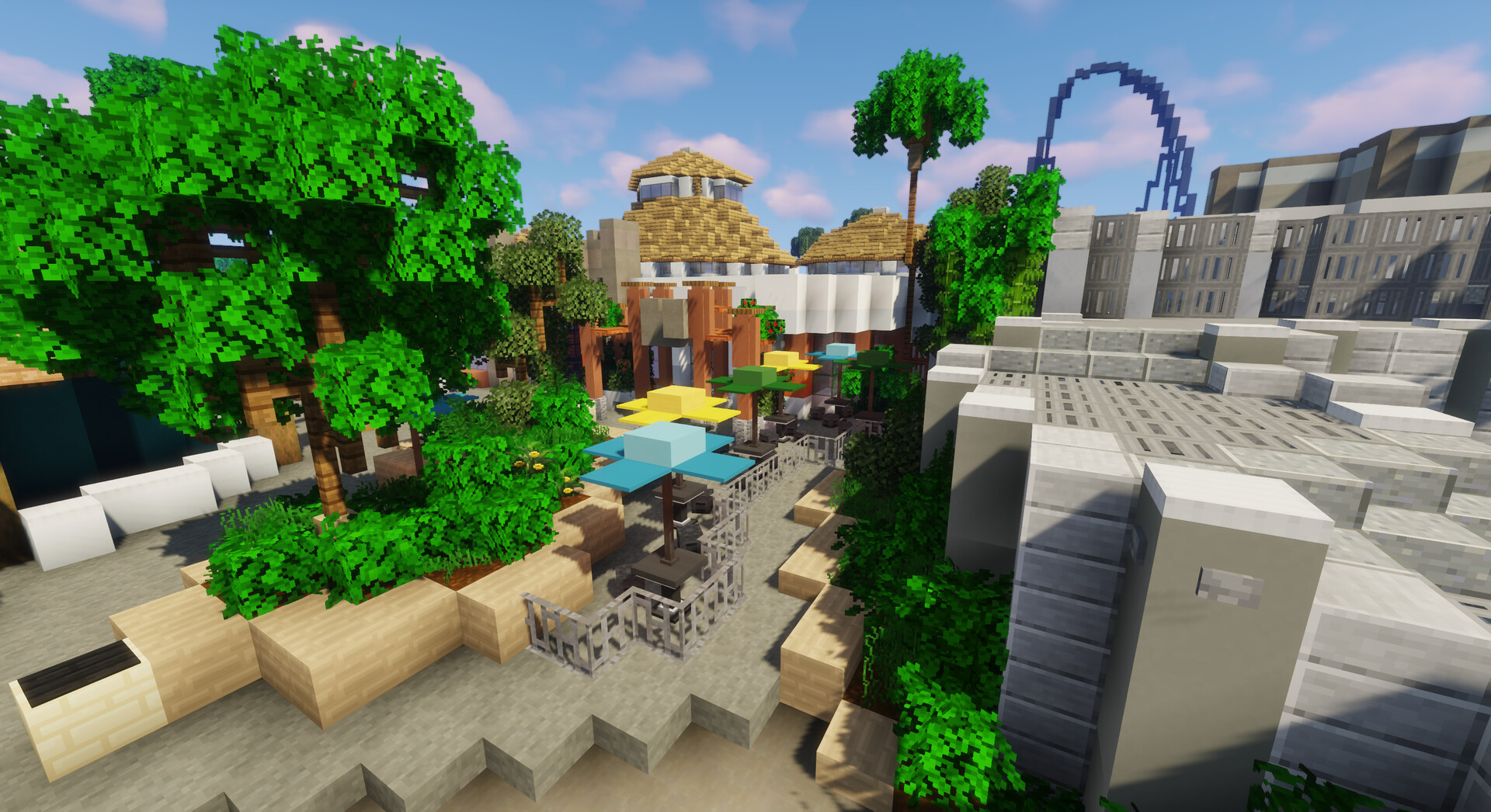 Jurassic World VelociCoaster - 1:1 Recreation in Minecraft Minecraft Map