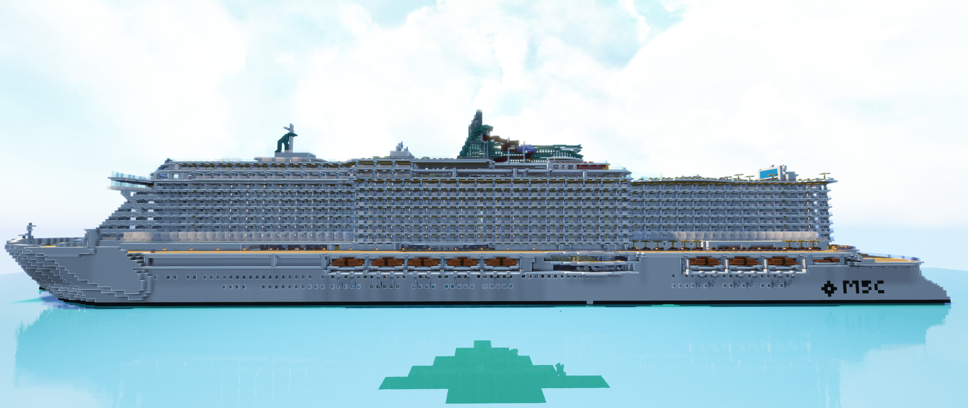 MSC Seaview 1:1 With Interiors + DOWNLOAD Minecraft Map