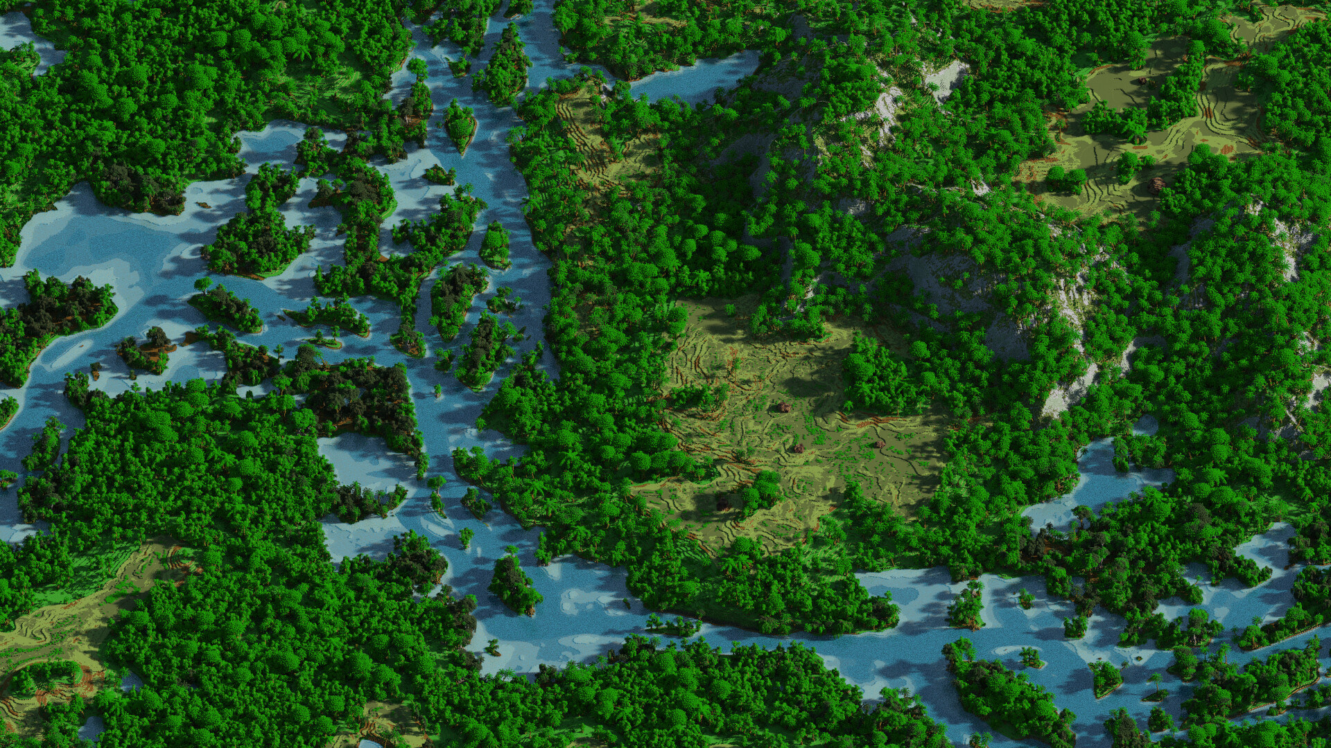 Amazon river - 3000x3000 WorldPainter Minecraft Map