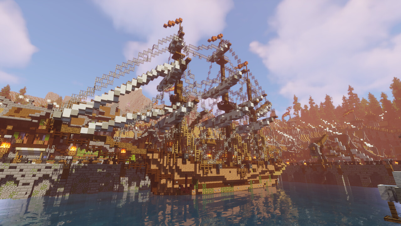 medieval ship - bateau médiéval - mittelalterliches Schiff Minecraft Map