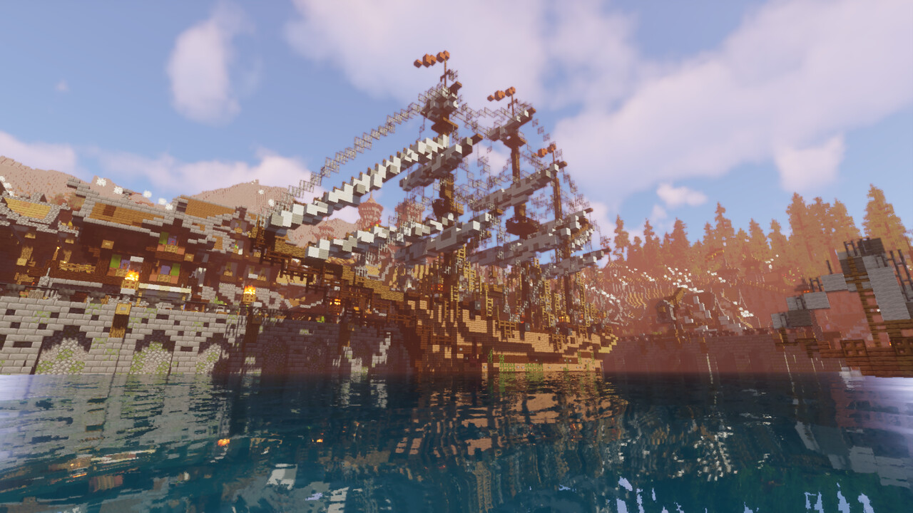 medieval ship - bateau médiéval - mittelalterliches Schiff Minecraft Map