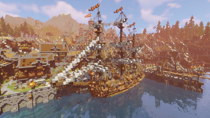 medieval ship - bateau médiéval - mittelalterliches Schiff Minecraft Map