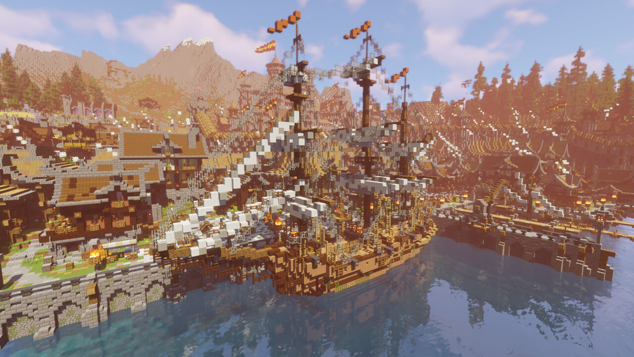 medieval ship - bateau médiéval - mittelalterliches Schiff Minecraft Map