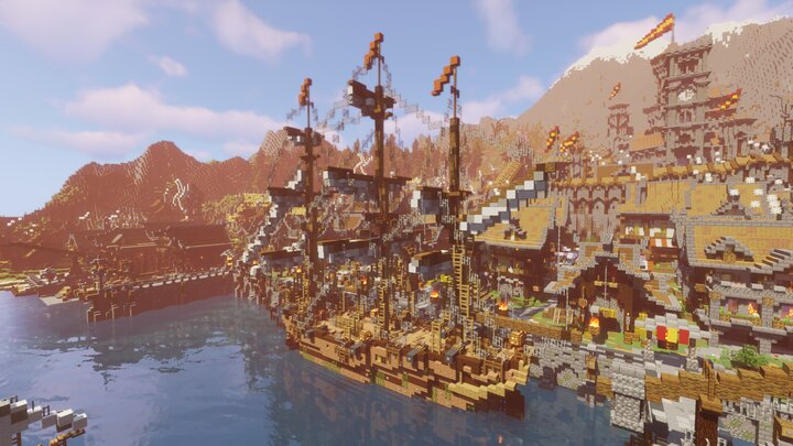 medieval ship - bateau médiéval - mittelalterliches Schiff Minecraft Map