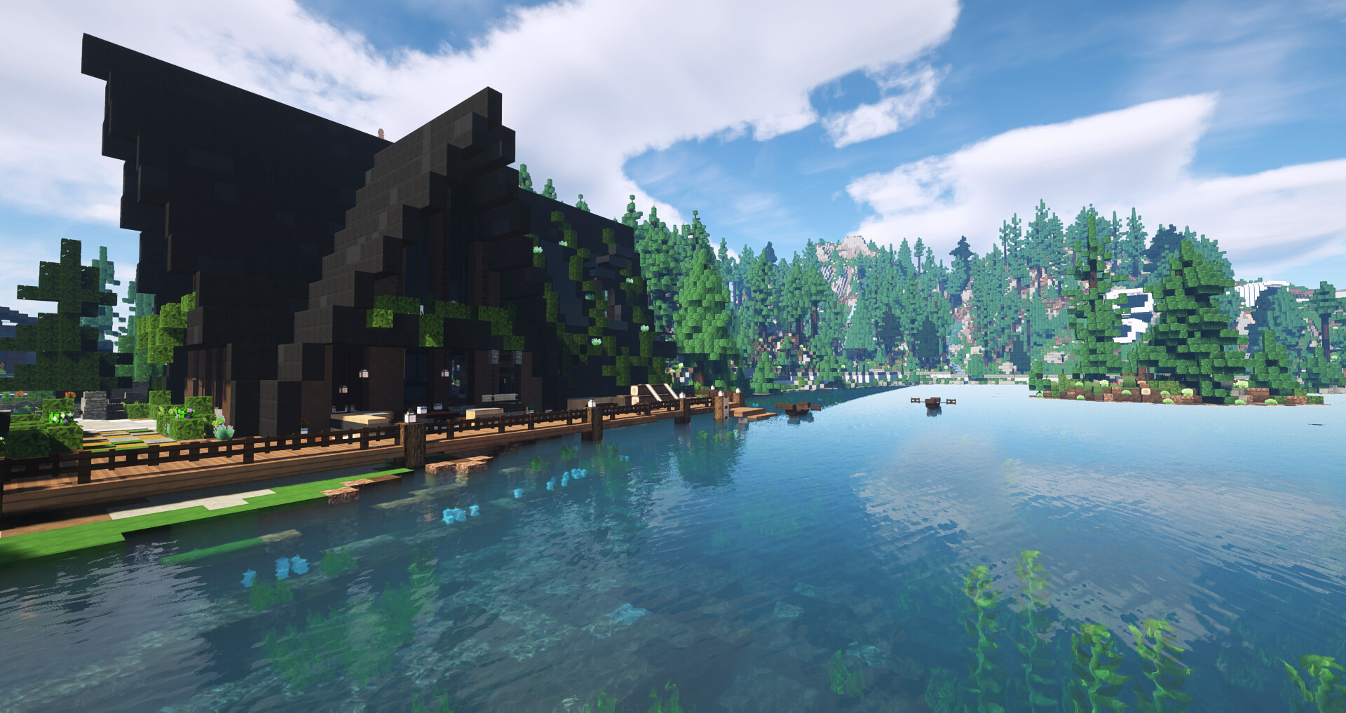 Modern Lake House | interiors + download Minecraft Map