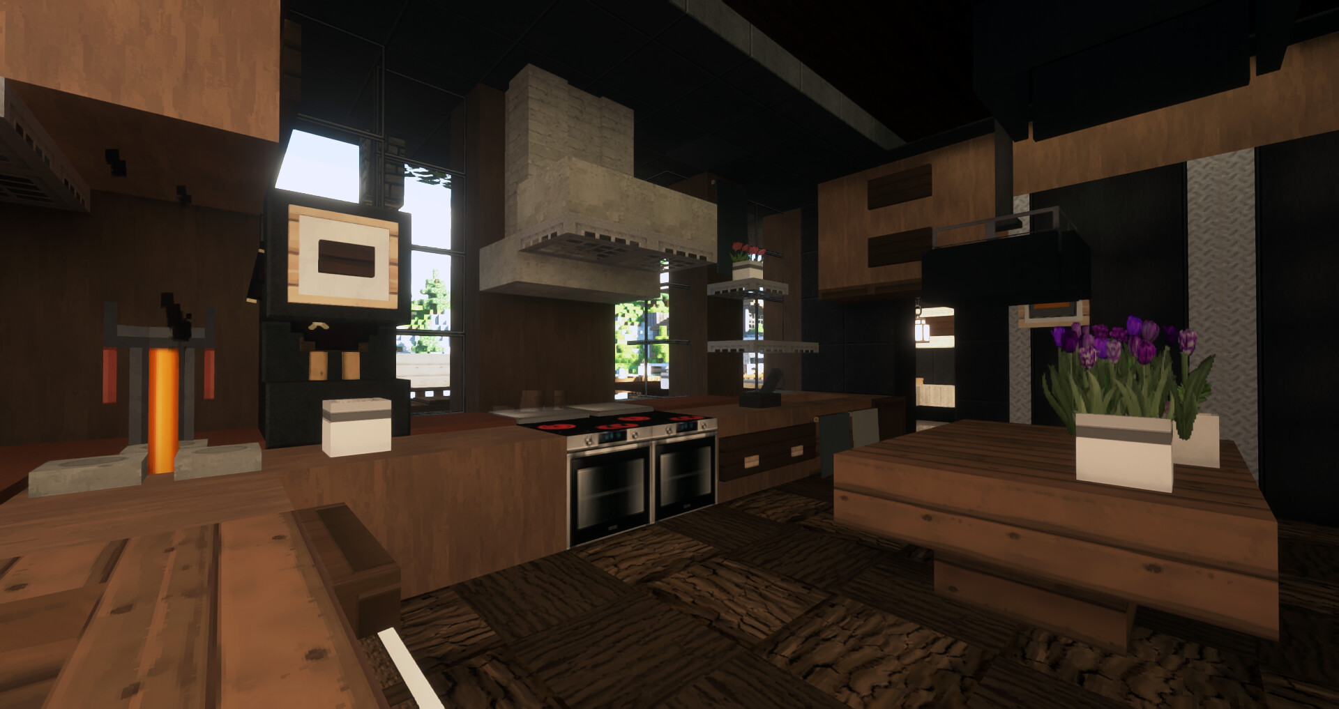 Modern Lake House | interiors + download Minecraft Map