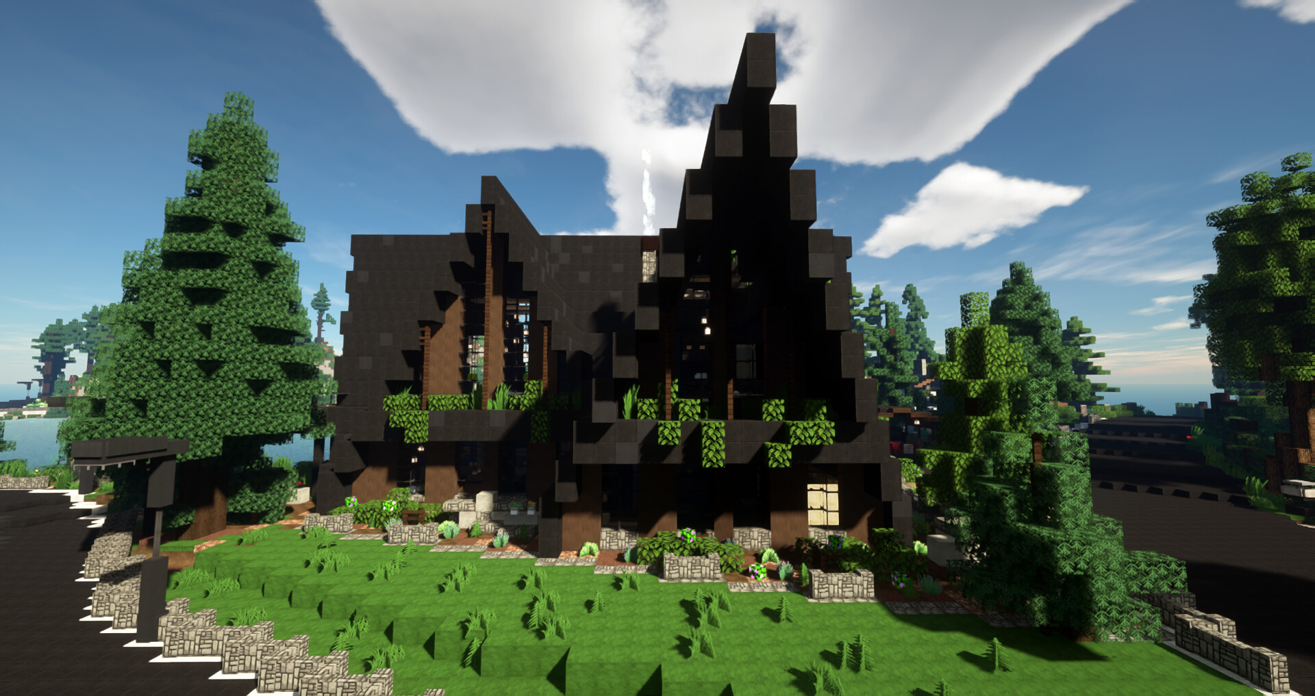 Modern Lake House | interiors + download Minecraft Map