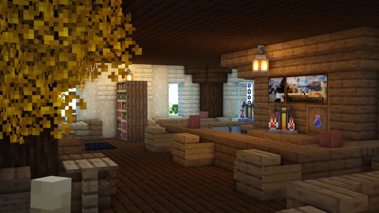 Minecraft: How to Build a Tavern ☕ | Cleric Villagers Minecraft Map