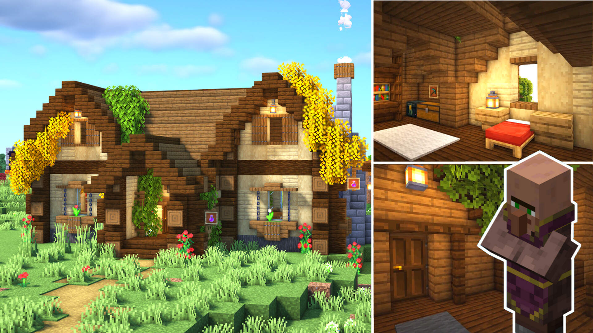 Minecraft: How to Build a Tavern ☕ | Cleric Villagers Minecraft Map