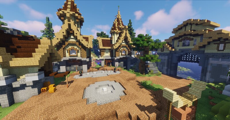 Cute Server Spawn Medieval Circle Lobby 350x350 Hub Minecraft Map