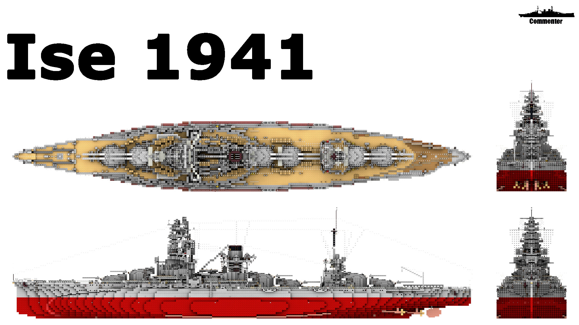 IJN Ise 1:1 Scale (1941, 1942 & 1944) Minecraft Map