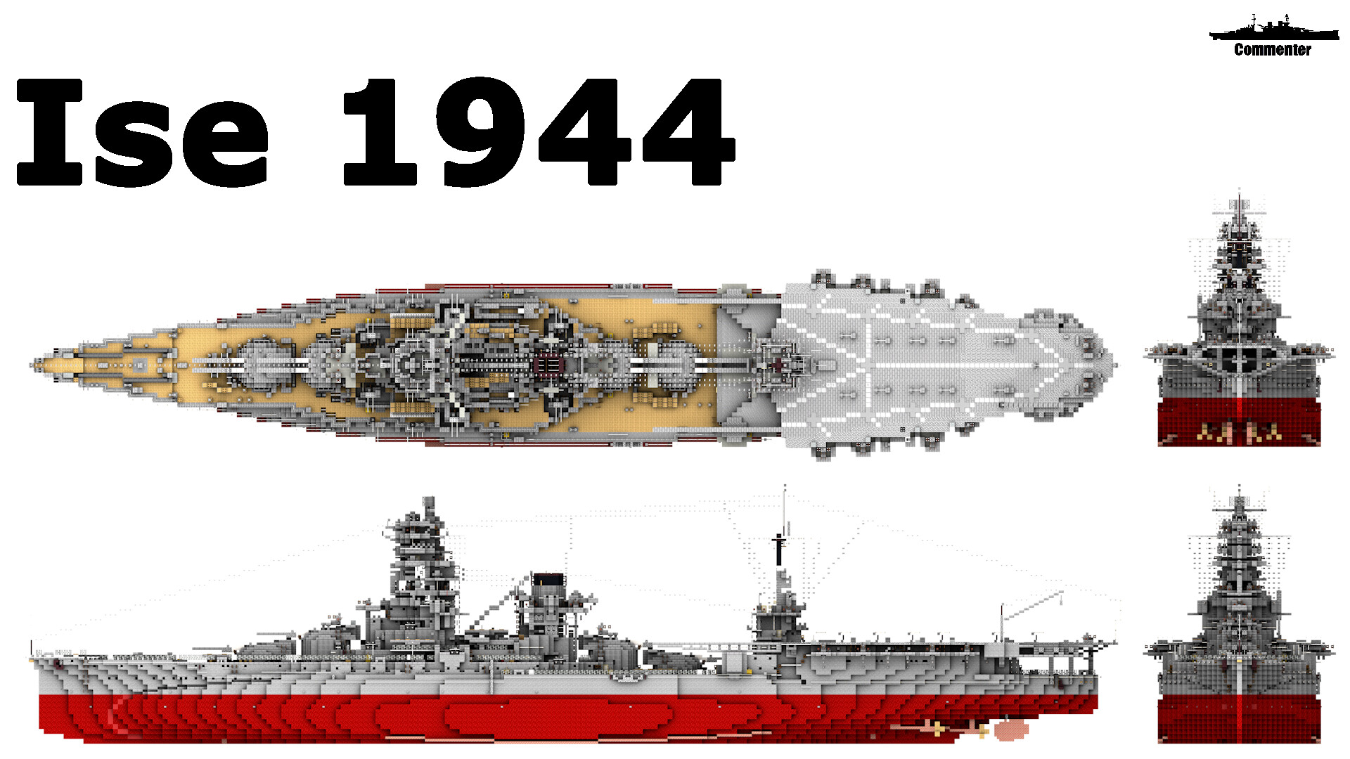 IJN Ise 1:1 Scale (1941, 1942 & 1944) Minecraft Map