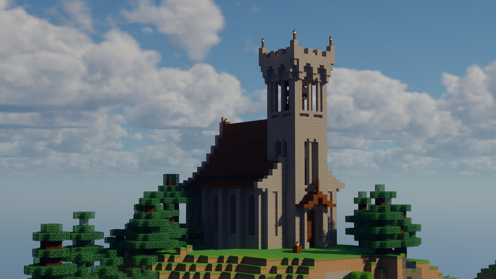 Medieval Small Cliff Church Minecraft Map