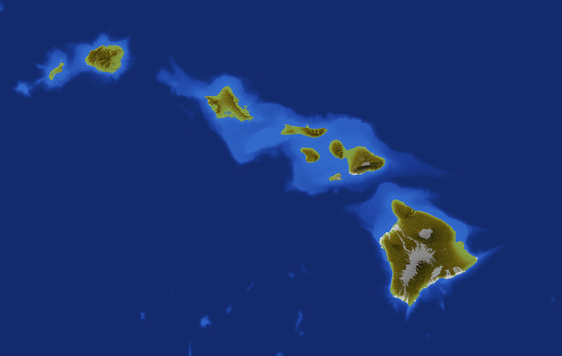 Hawaii Islands, 1:45 scale, made with NASA and other satellite data ...