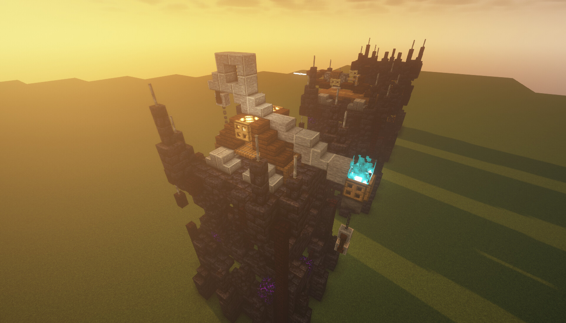 Dark Ruins Towers Build Idea - [Catapult and Ballista] Minecraft Map