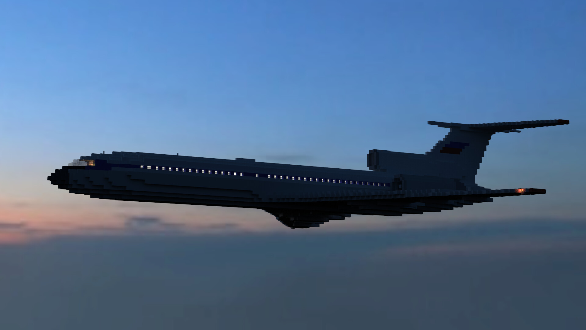 Soviet aircraft Tu-154M1. scale 3,45:1 Minecraft Map